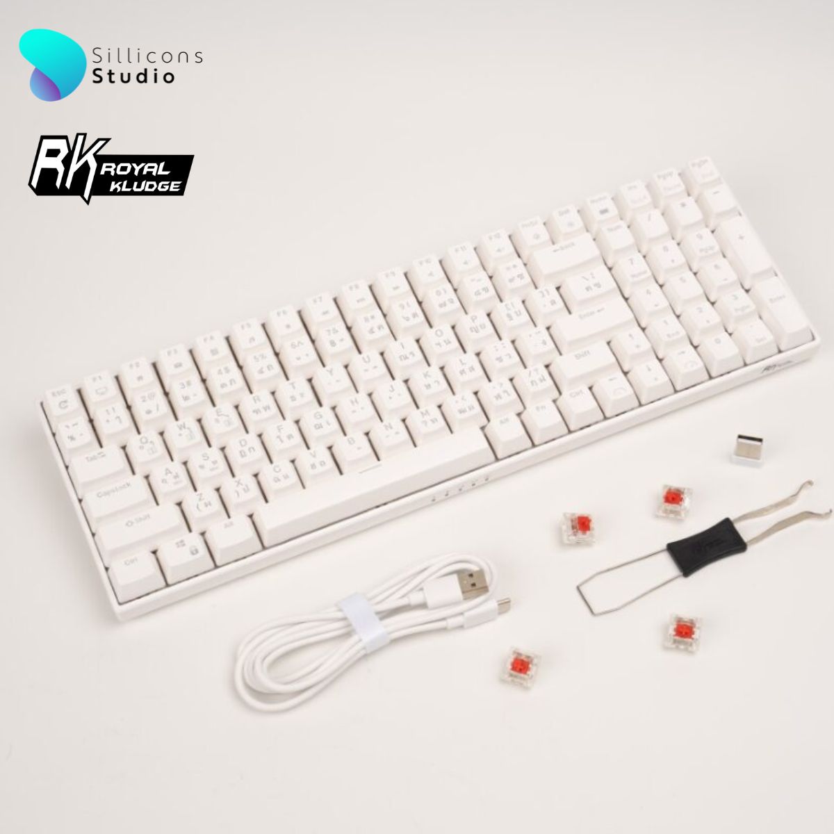 คีย์บอร์ด Royal Kludge RK100 คีย์ไทยไฟลอด Hotswap RGB Wireless 2.4g Bl – sillicons