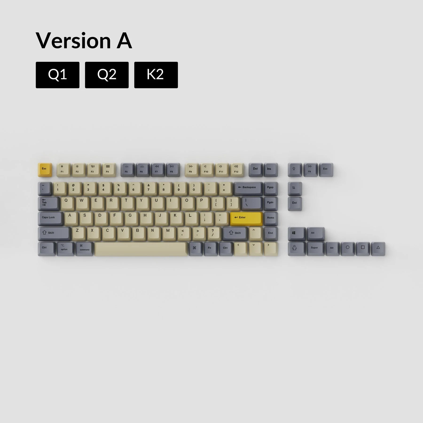 K2/K6/Q1/Q2 OEM Profile Dye-Sub PBT keycaps set - Wheat Grey – sillicons